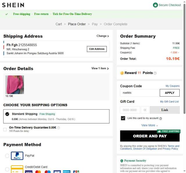 Shein EU Promo Codes (4 Verified) - 15% Off w/Code Oct 2025
