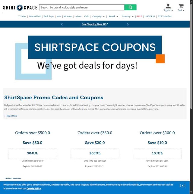 ShirtSpace.com Promo Codes - $50 Off Aug 2025