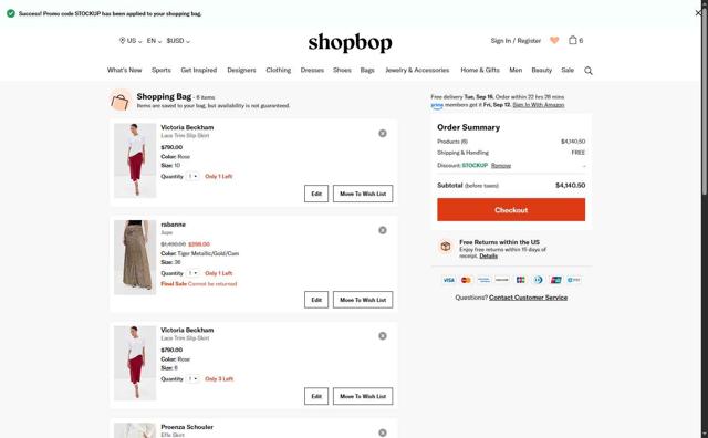 Shopbop Discount Codes - 20% Off (5 Verified) Sep 2025