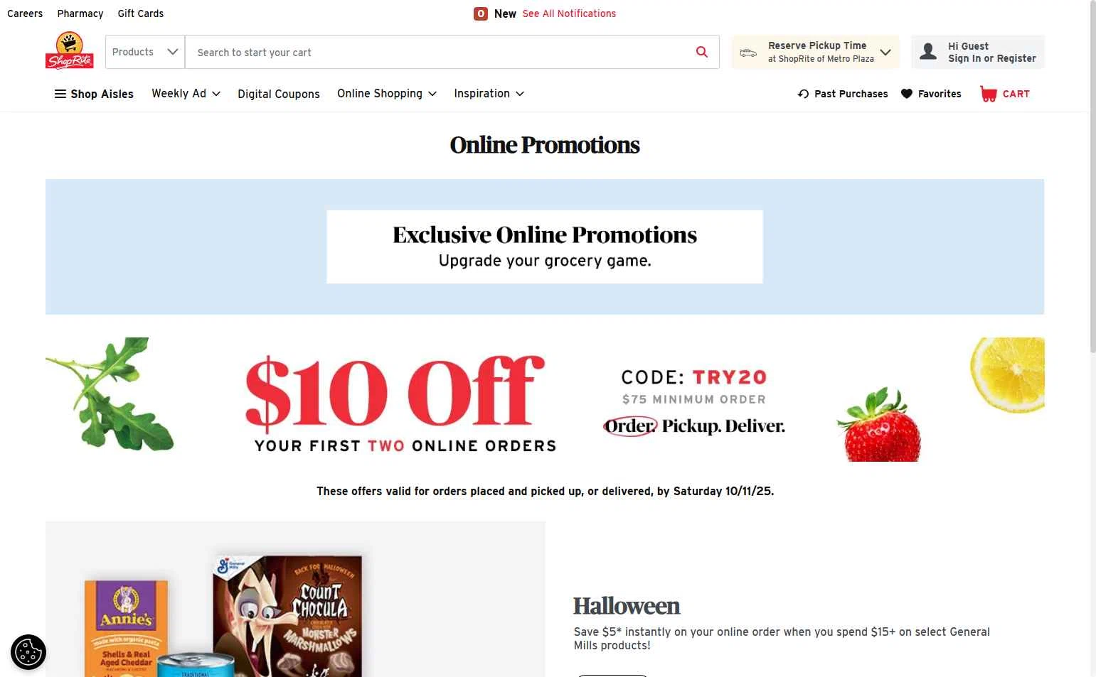 ShopRite Promo Codes (1 Verified) - $10 Off w/Code Nov 2025