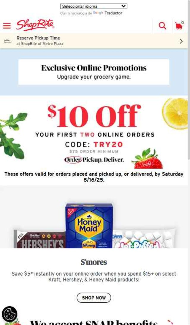ShopRite Promo Codes (2 Verified) - $10 Off w/Code Aug 2025