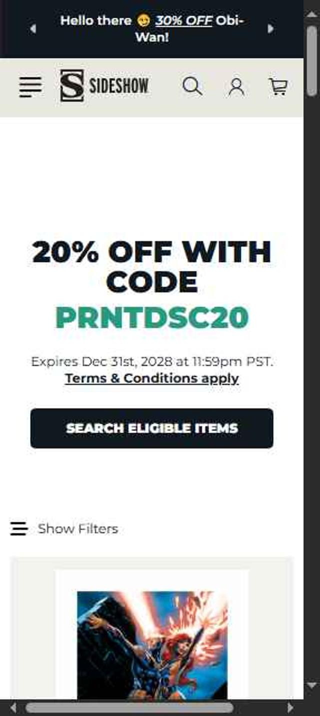 Sideshow Discount Codes - 20% Off (2 Verified) Oct 2025