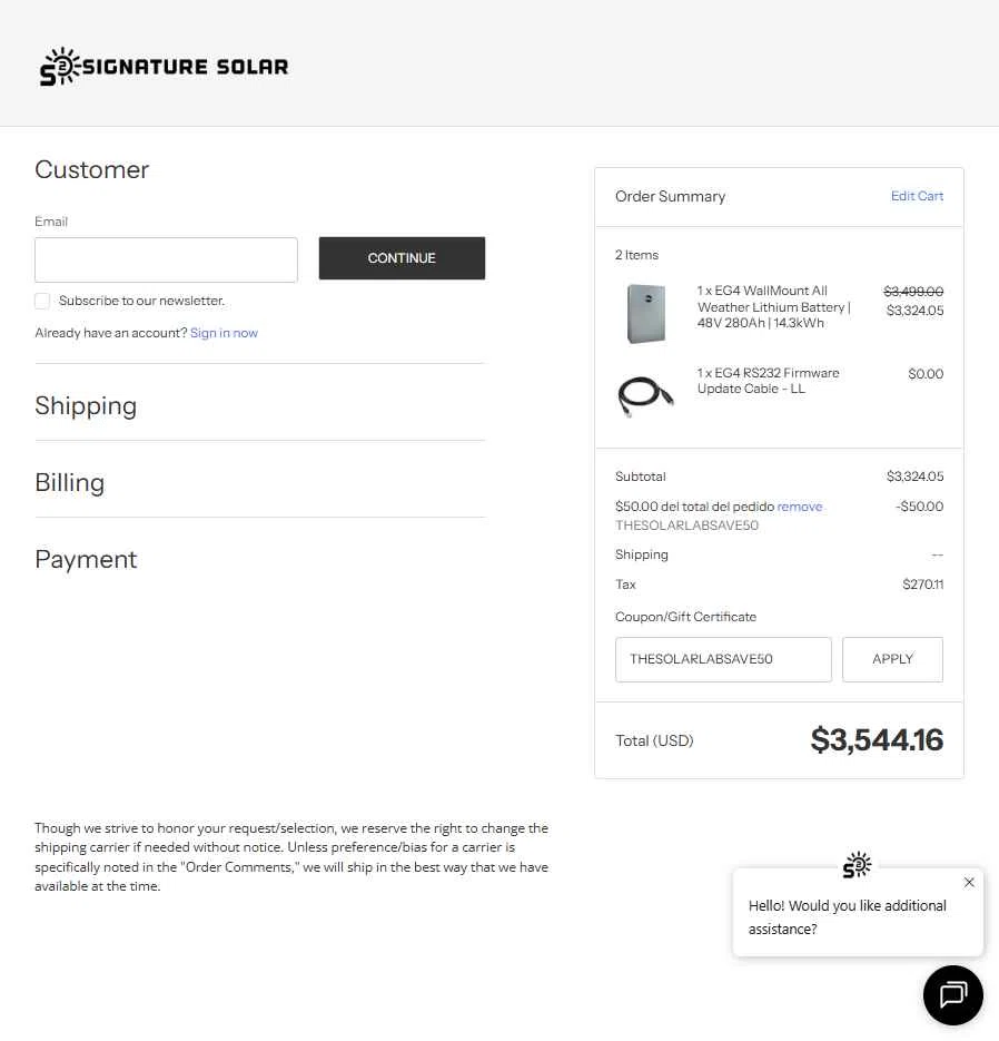 Signature Solar Promo Code - $50 Off (Verified) Feb 2026
