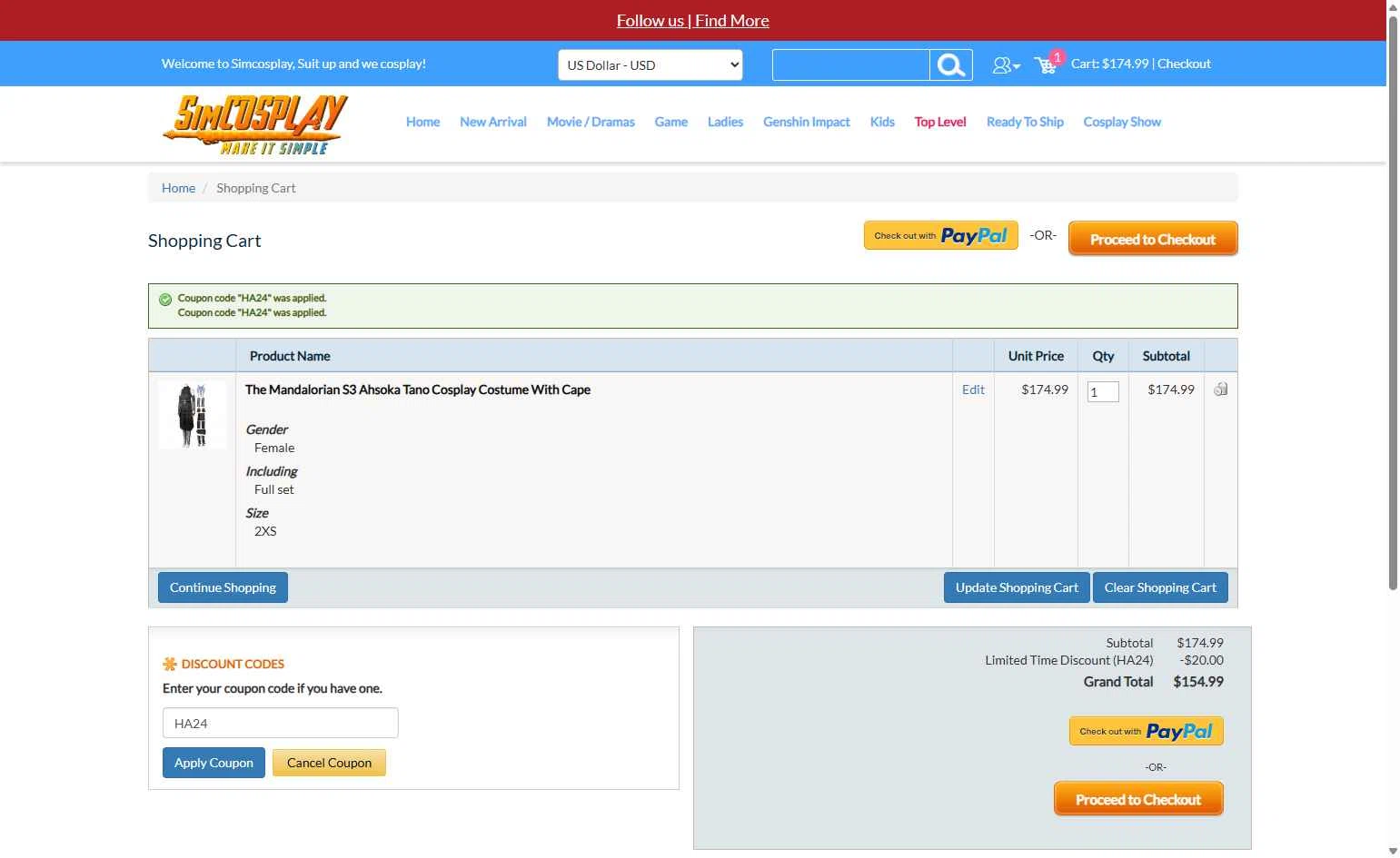 SimCosplay Promo Codes - $20 Off (5 Verified) Jan 2026