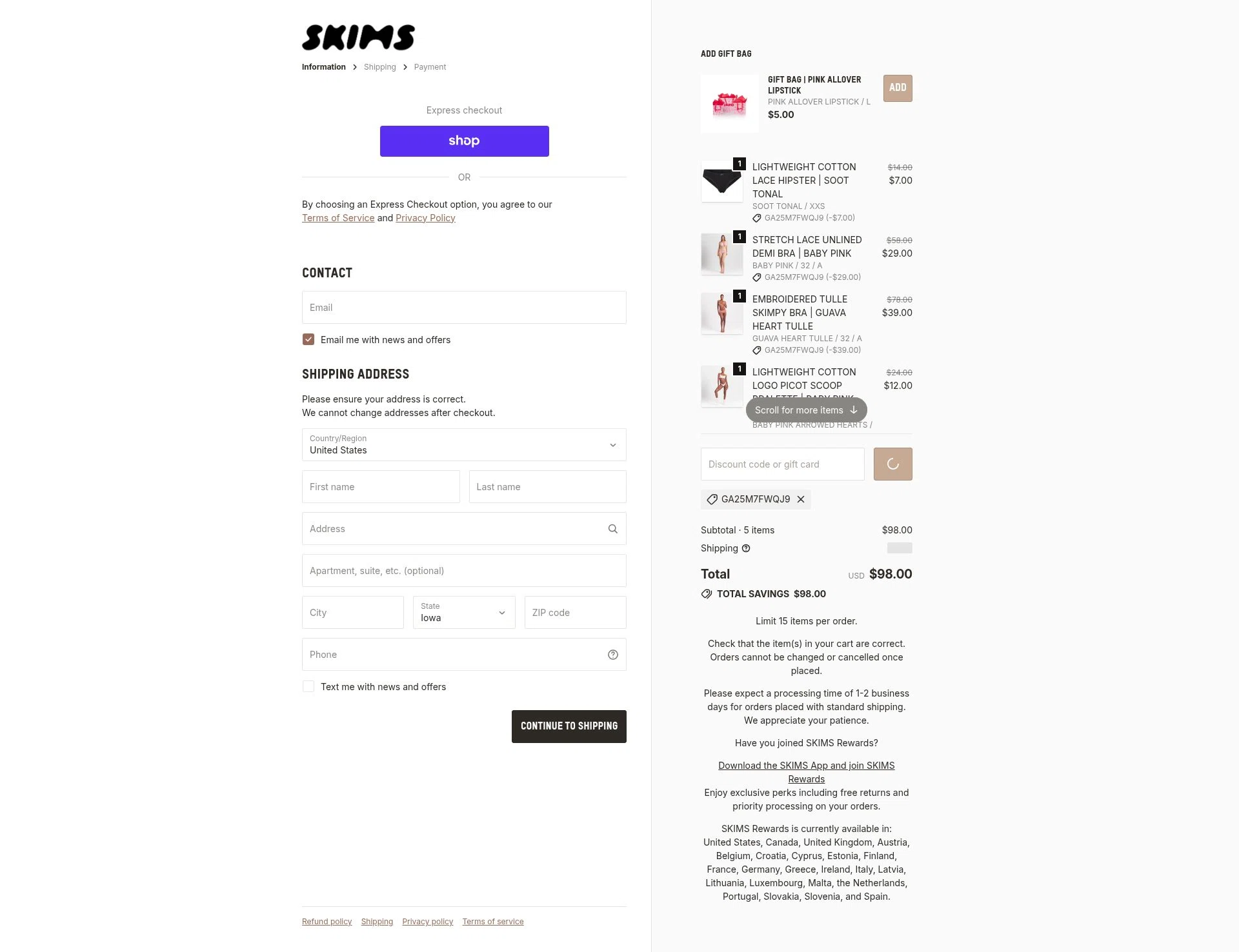SKIMS Promo Codes - 50% Off (2 Verified) Feb 2026