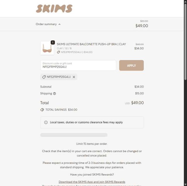 SKIMS Promo Codes (1 Verified) - 50% Off w/Code Oct 2025