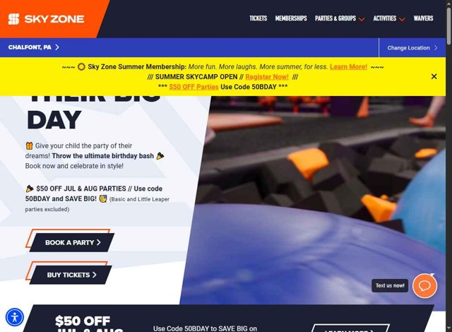 Sky Zone Promo Codes (3 Verified) - $50 Off w/Code Jul 2025