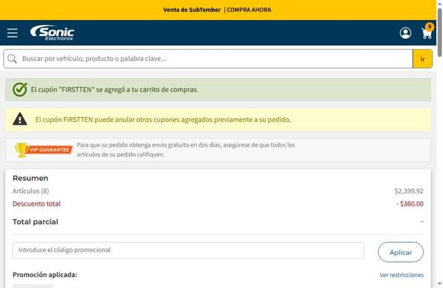 Sonic Electronix Promo Codes - 15% Off Oct 2025