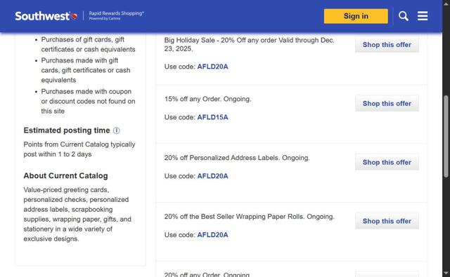 Southwest Airlines Promo Codes - 20% Off Oct 2025