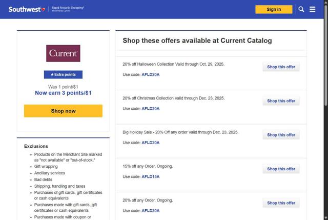 Southwest Airlines Promo Codes - 20% Off Oct 2025