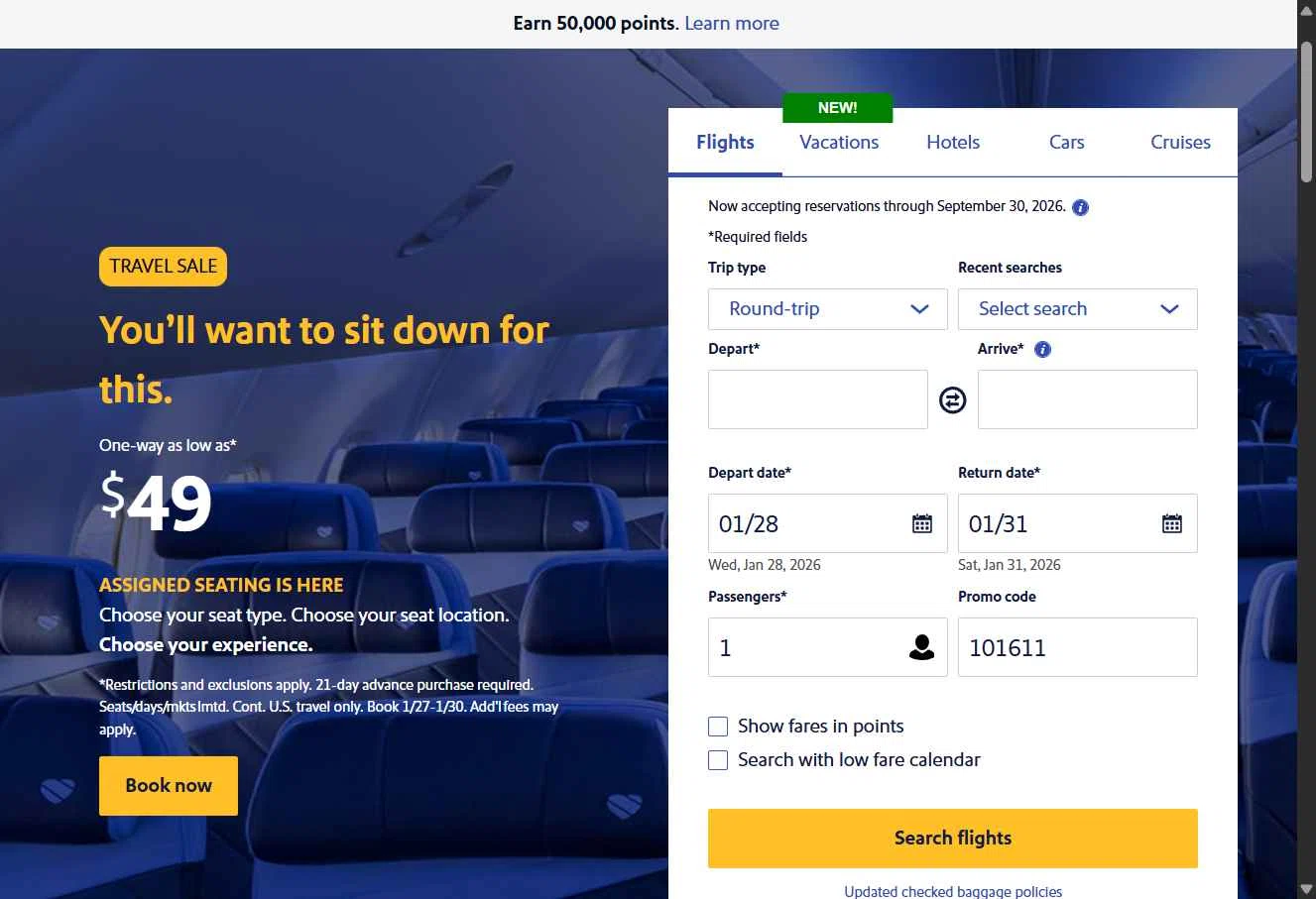 Southwest Airlines Promo Code - 15% Off Mar 2026