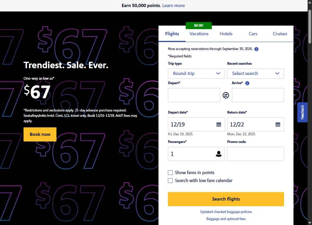Southwest Airlines Promo Code - 20% Off Dec 2025
