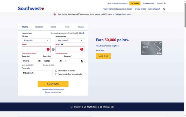 Southwest Airlines Promo Codes - 20% Off Oct 2025