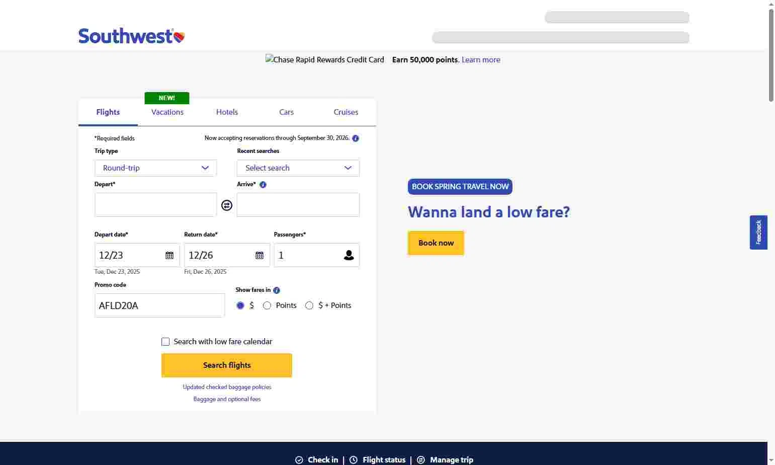 Southwest Airlines Promo Code - 15% Off Jan 2026