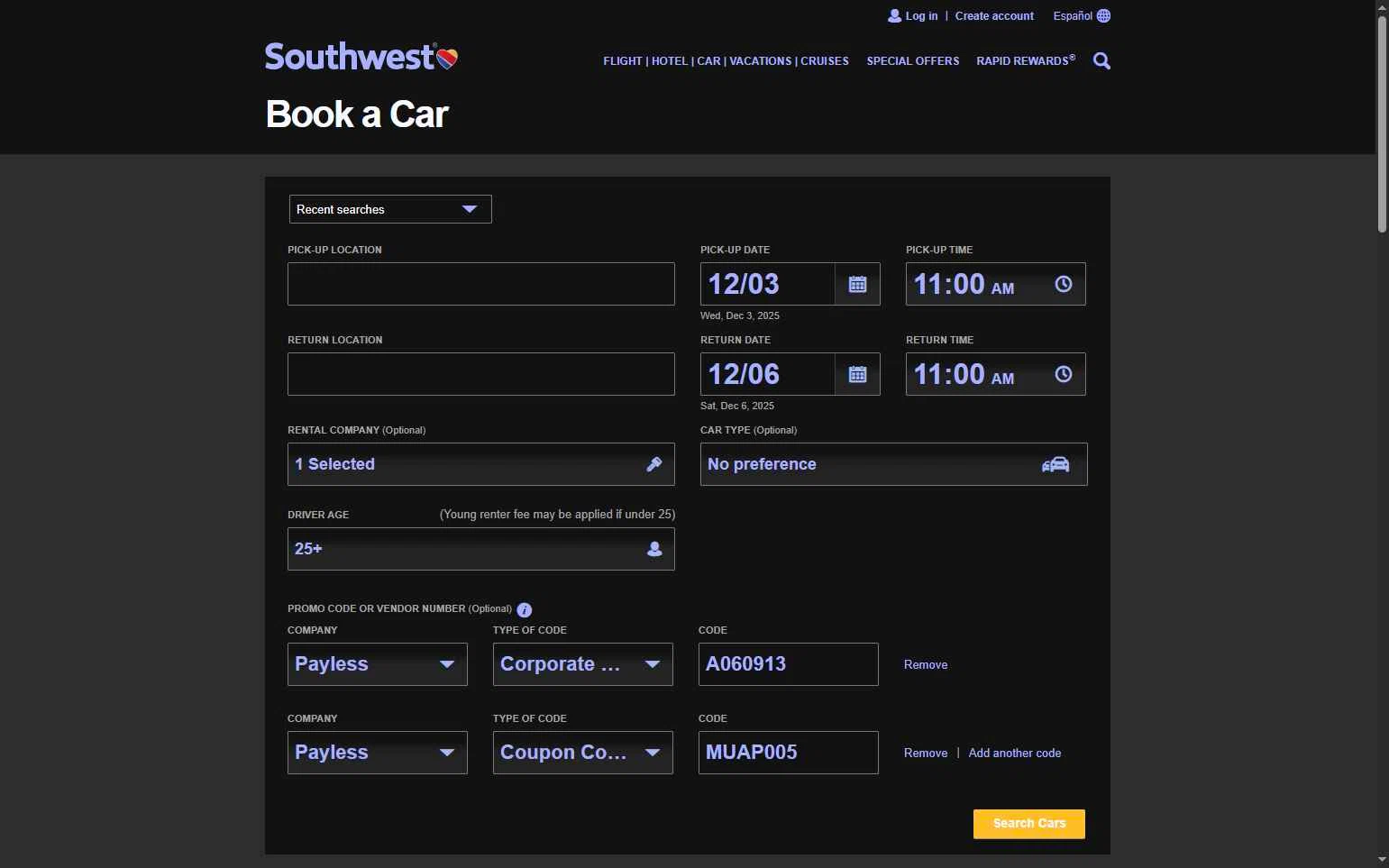 Southwest Airlines Promo Code - 20% Off Dec 2025