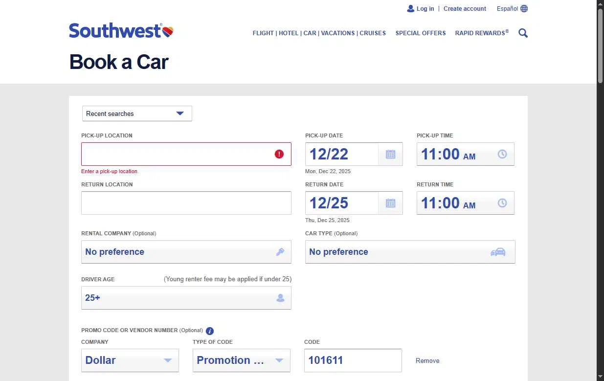 Southwest Airlines Promo Code - 20% Off Dec 2025