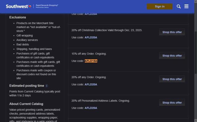 Southwest Airlines Promo Codes - 20% Off Oct 2025