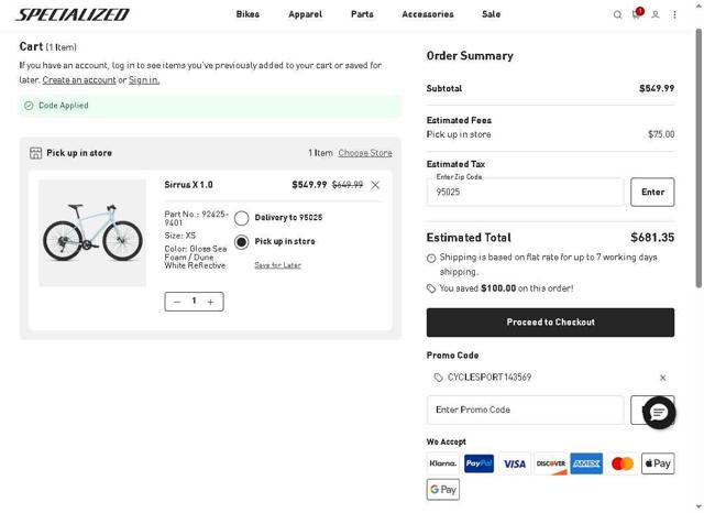 Specialized Promo Codes (2 Verified) - $10 Off Sep 2025