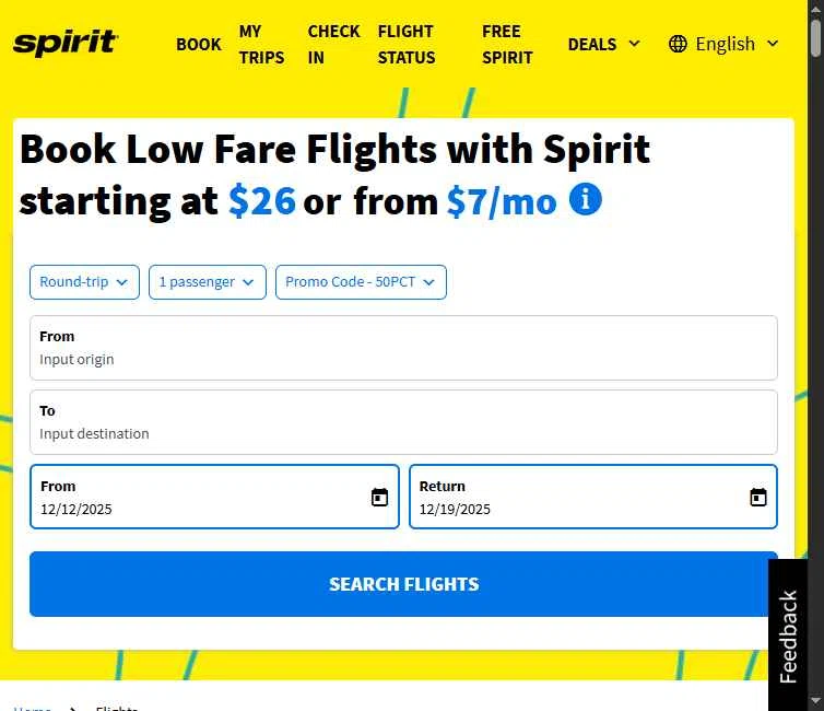 Spirit Airlines Promo Code - 10% Off (Verified) Dec 2025