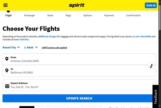 Spirit Airlines Promo Codes (1 Verified) - 50% Off Sep 2025