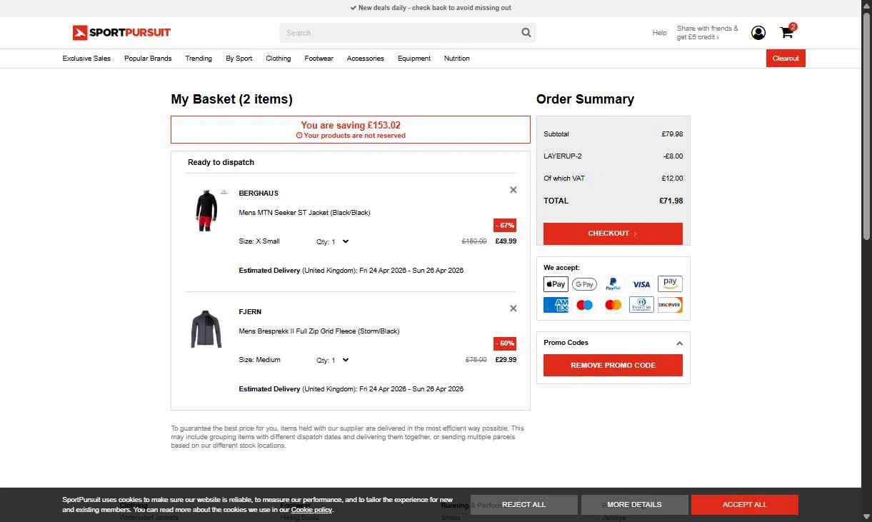 SportPursuit Promo Codes - 20% Off (3 Verified) June 2026