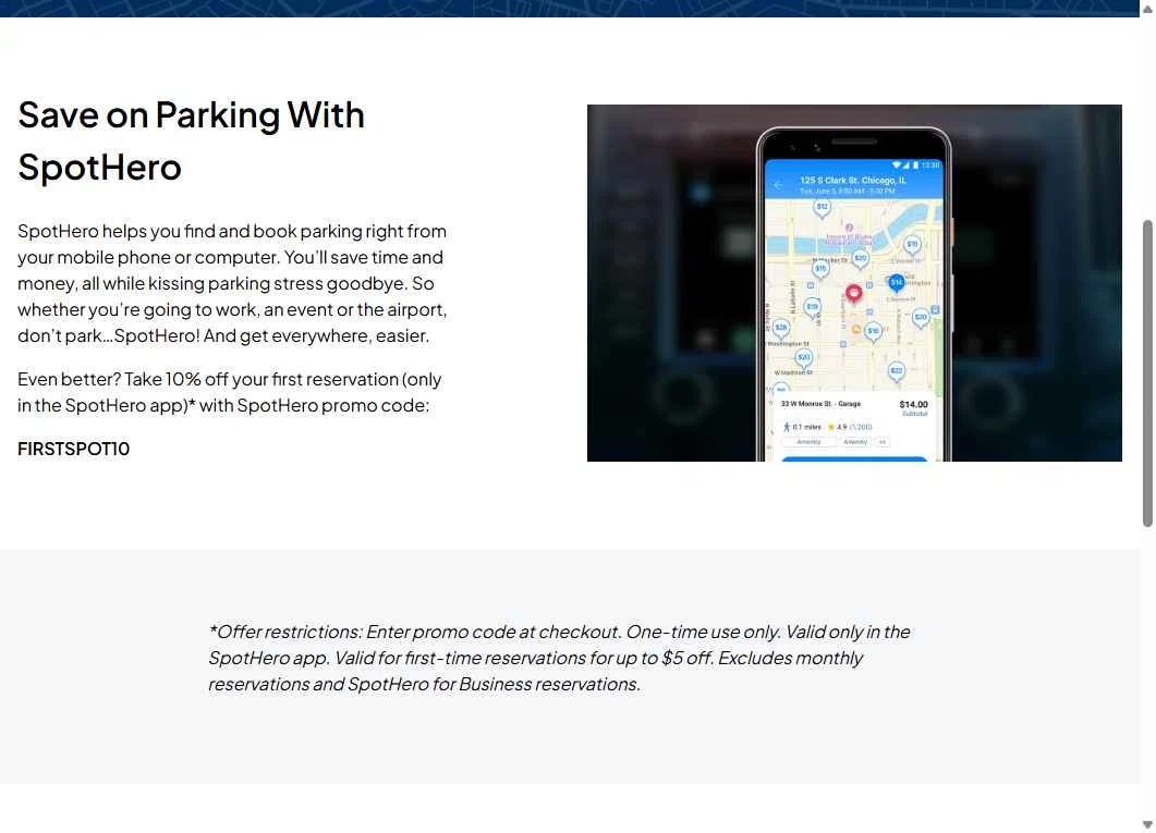 SpotHero Promo Codes - $5 Off (3 Verified) Jan 2026