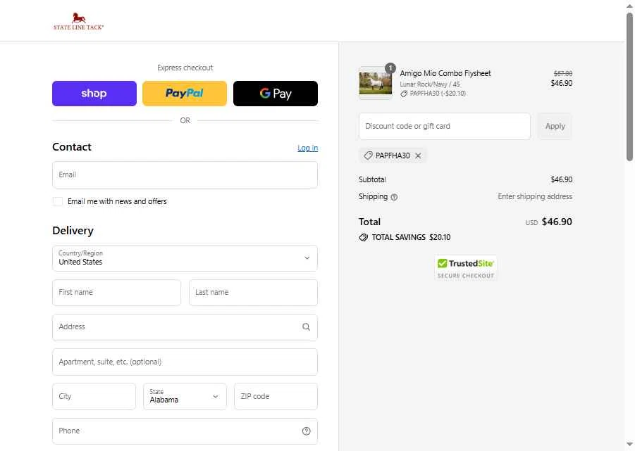 State Line Tack Promo Codes (4 Verified) - 30% Off Oct 2025