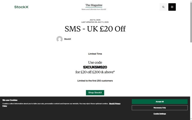 StockX Promo Codes - $25 Off Coupons Sep 2025