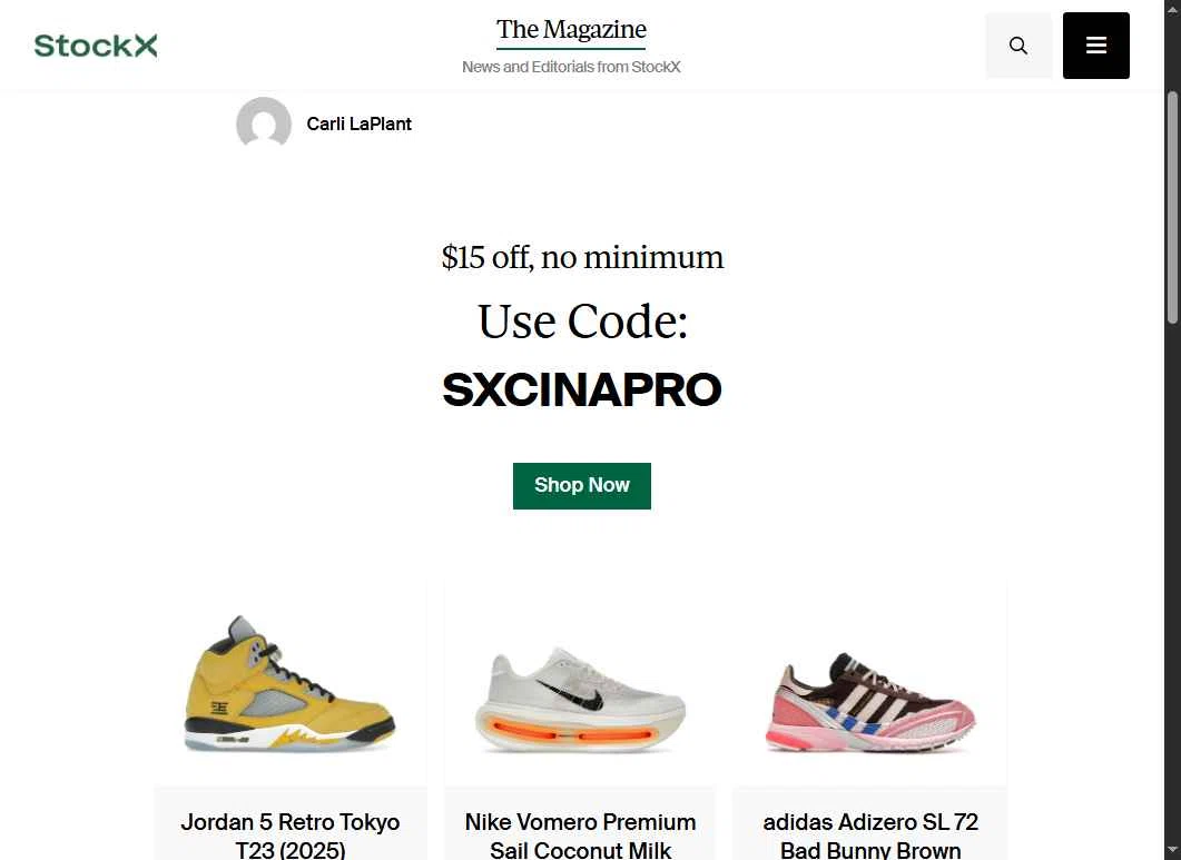 StockX Promo Codes - $10 Off (1 Verified) Nov 2025