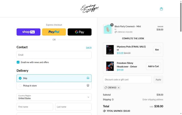 Sunday Swagger Promo Codes - 20% Off Aug 2025