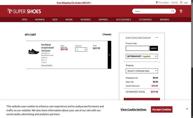 Super Shoes Promo Codes - $10 Off (1 Verified) Oct 2025