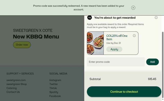 Sweetgreen Promo Codes (3 Verified) - 25% Off Jul 2025