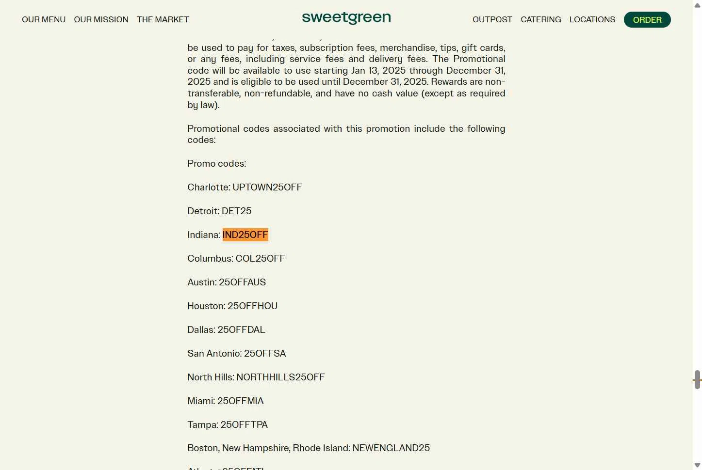Sweetgreen Promo Codes - 25% Off (12 Verified) Nov 2025