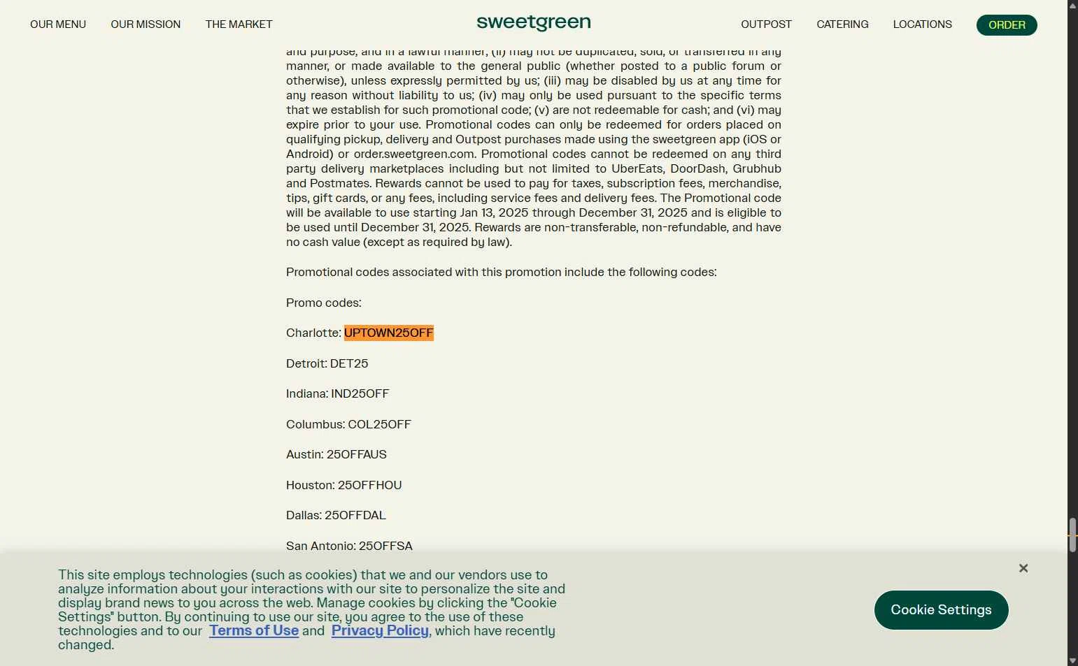 Sweetgreen Promo Codes - 25% Off (12 Verified) Nov 2025