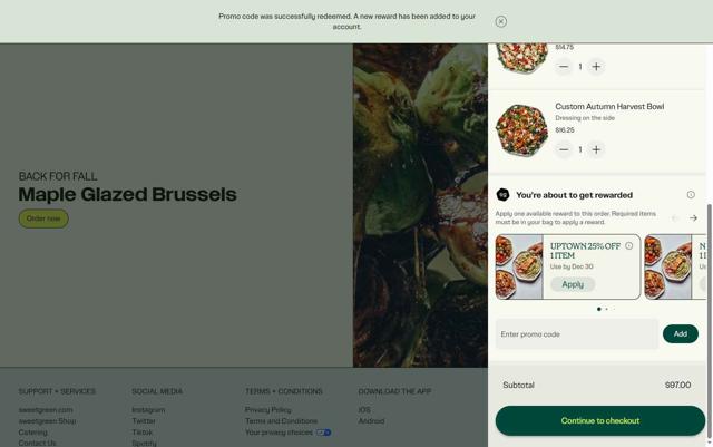 Sweetgreen Promo Codes (12 Verified) - 25% Off Sep 2025