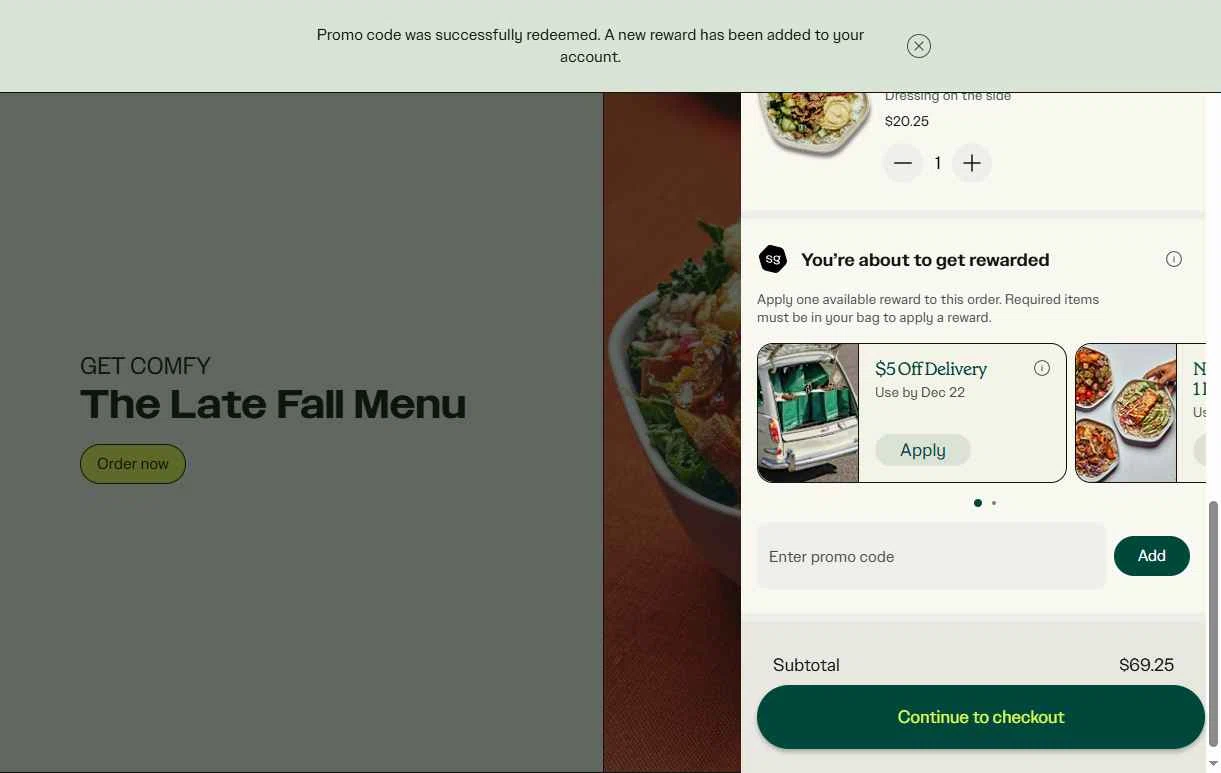Sweetgreen Promo Codes - 25% Off (9 Verified) Dec 2025