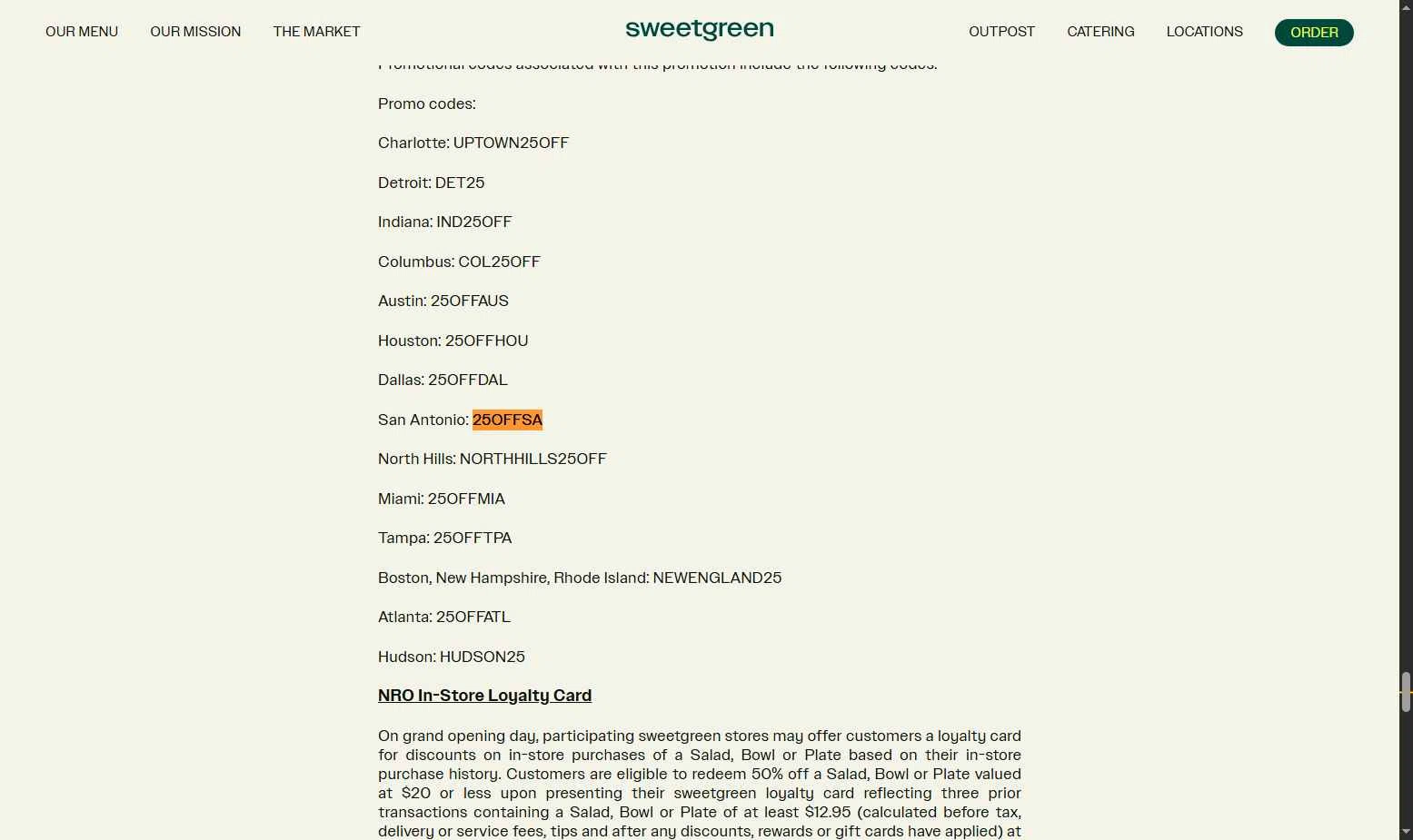 Sweetgreen Promo Codes - 25% Off (12 Verified) Nov 2025