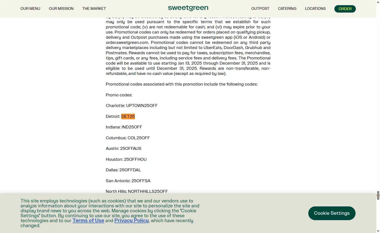 Sweetgreen Promo Codes - 25% Off (3 Verified) Jan 2026