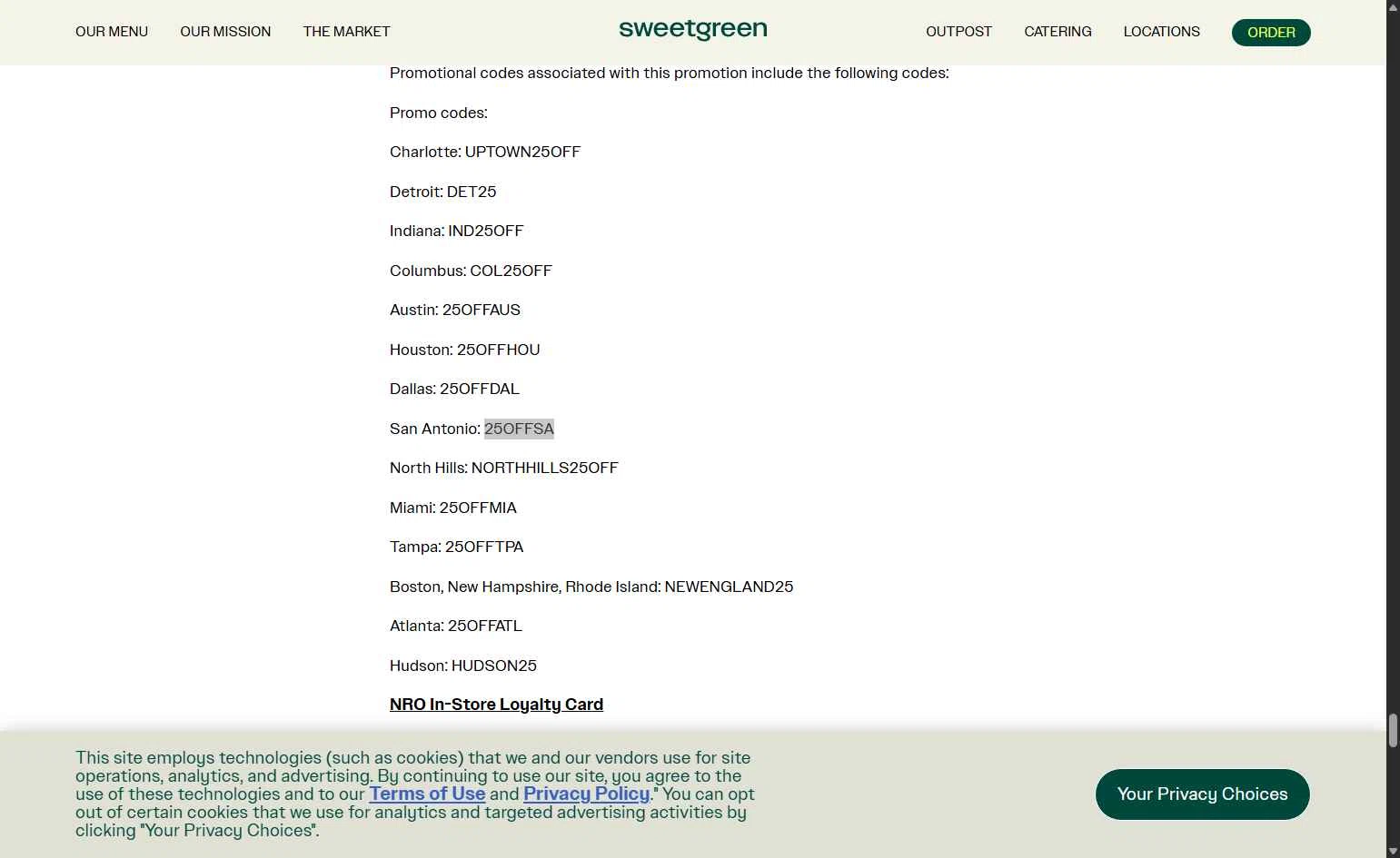 Sweetgreen Promo Codes - $20 Off (1 Verified) Mar 2026
