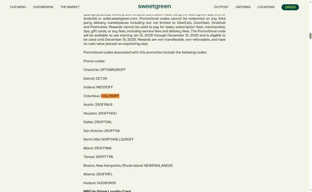 Sweetgreen Promo Codes (3 Verified) - 25% Off Jun 2025