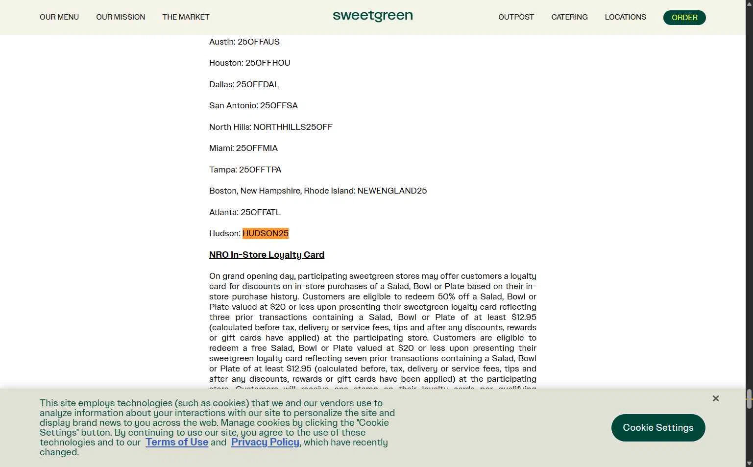 Sweetgreen Promo Codes - 25% Off (10 Verified) Dec 2025