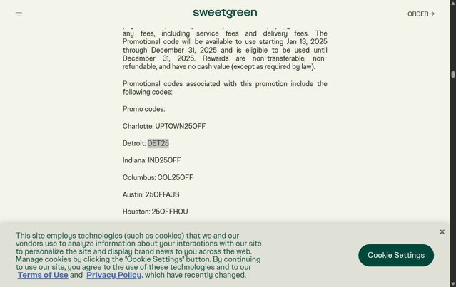 Sweetgreen Promo Codes (4 Verified) - 25% Off Jun 2025