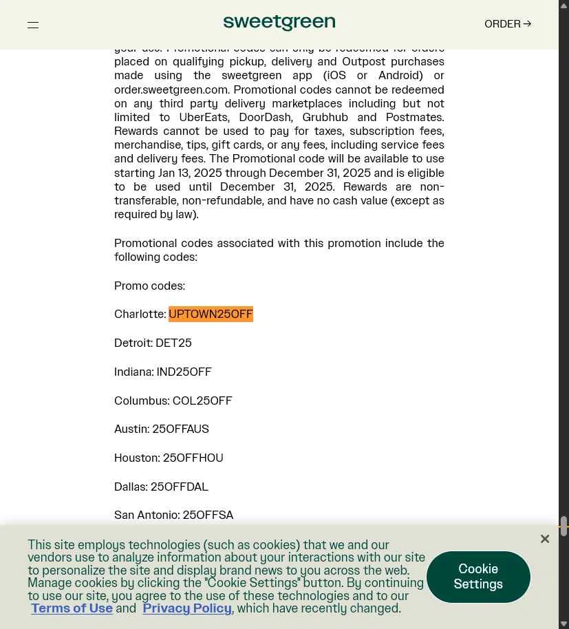 Sweetgreen Promo Codes - 25% Off (9 Verified) Dec 2025