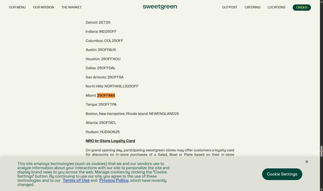 Sweetgreen Promo Codes (12 Verified) - 25% Off Oct 2025