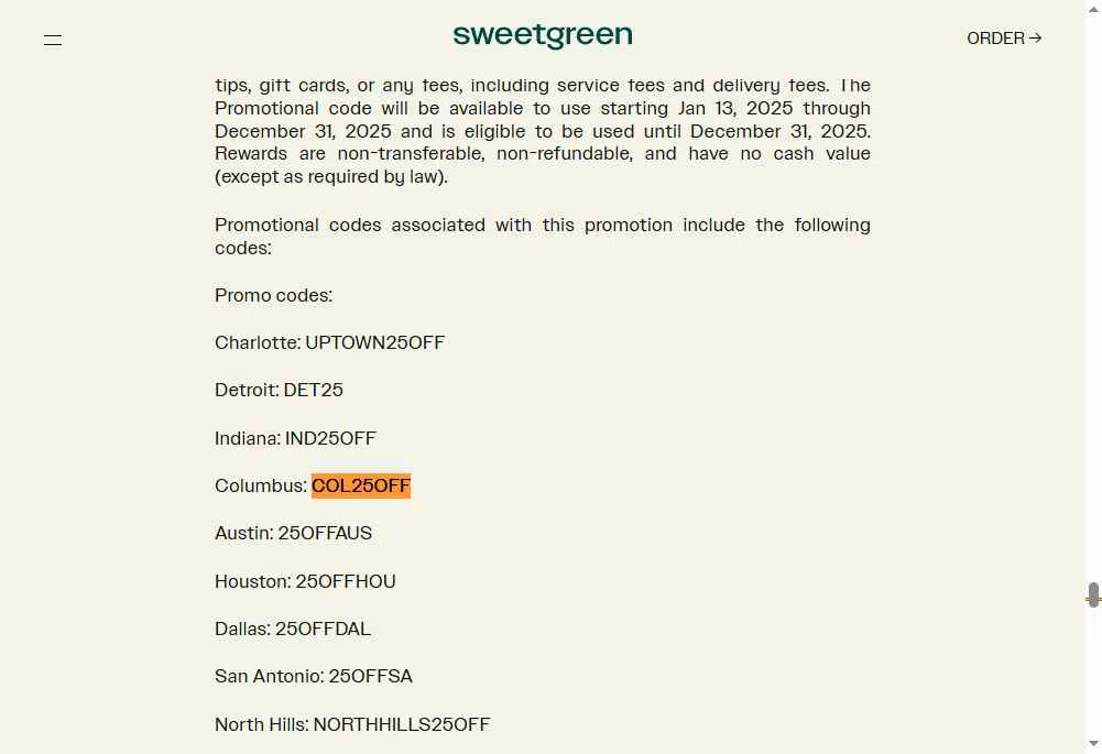Sweetgreen Promo Codes (12 Verified) - 25% Off Oct 2025