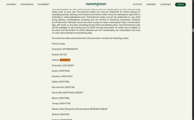 Sweetgreen Promo Codes (2 Verified) - 25% Off Jun 2025