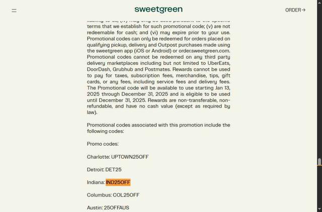 Sweetgreen Promo Codes (7 Verified) - 25% Off Sep 2025