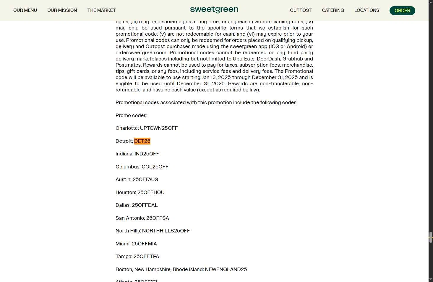 Sweetgreen Promo Codes - 25% Off (3 Verified) Jan 2026