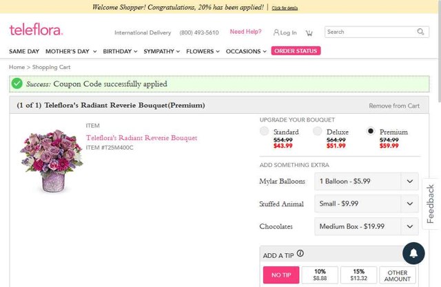 Teleflora Promo Codes (9 Verified) - 25% Off w/Code May 2025