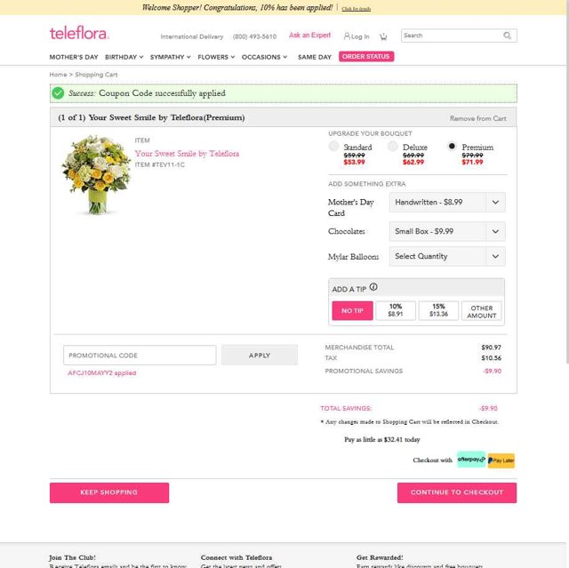 Teleflora Promo Codes (9 Verified) - 25% Off w/Code May 2025